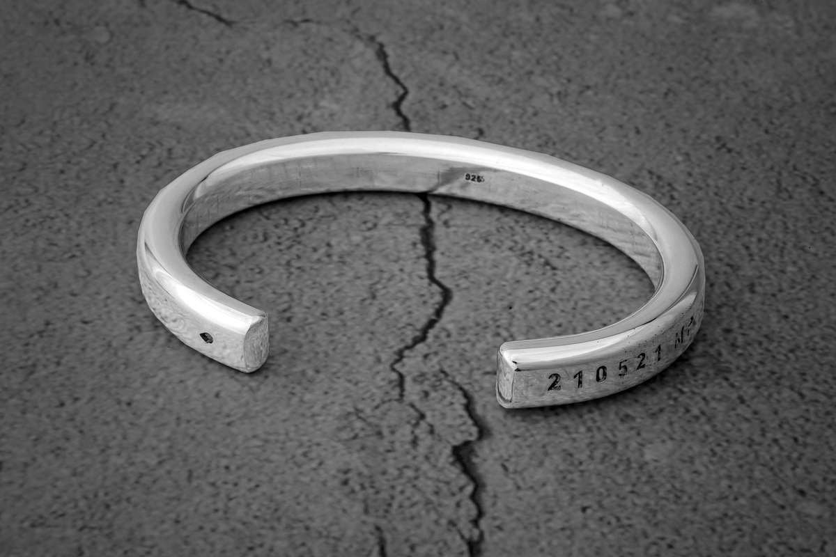 Silber Armreif Herren Massiv